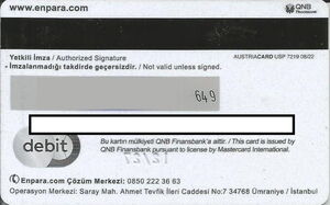 Bank Card: Encard (Finansbank, Türkiye (Turkey)Col:TR-MC-0634
