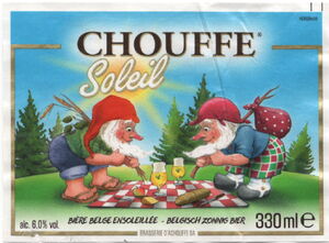 Drink Label: Chouffe Soleil (Brasserie d'Achouffe, Belgium(Soleil) Col:BE-BEER-028415