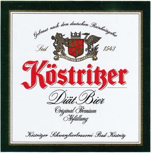 Drink Label: Kostritzer Diat Bier (Köstritzer Schwarzbierbrauerei ...