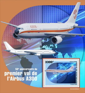Stamp: 50th Anniversary of the First Flight of the Airbus A300 (Niger ...