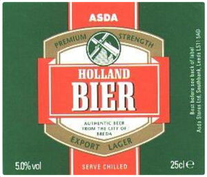 Drink Label: Asda Holland Bier (Oranjeboom Bierbrouwerij ...
