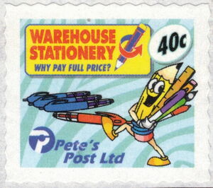 Stamp: Warehouse Stationery. Pencil Carrying Pens (New Zealand: Private ...