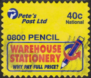 Stamp: Warehouse Stationery Logo. Rotating Pencil Yellow Background ...