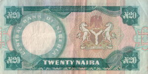Banknote: 20 Naira (Nigeria(1984-2022 Issue) Wor:P-26d.1