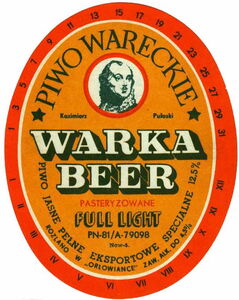 Drink Label: Warka Beer (Browar Warka, Poland(Wareckie) Col:PL-BEER-011507