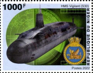 Stamp: HMS Vigilant (S30) (Niger(Submarines (2022)) Col:NE 2022.08.15-004d