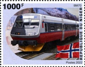 Stamp: Bm70 (Niger(Norwegian Trains (2022)) Col:NE 2022.08.15-013a