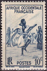 Stamp: Mauritania - Rifle Dance in the Trarza (French West Africa ...