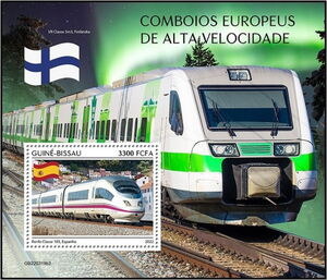 Stamp: Renfe Class 103 - Spain (Guinea-Bissau(European High Speed ...