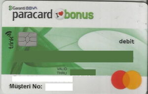 Bank Card: Paracard Bonus (Garanti Bankası, Türkiye (Turkey)Col:TR-MC-0635