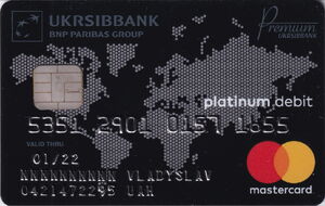 Bank Card: MasterCard Platinum Debit (Ukrsibbank, UkraineCol:UA-MC-0455.09