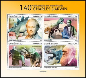 Stamp: 140th Anniversary of the Death of Charles Darwin (Guinea-Bissau ...
