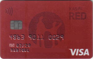 Bank Card: Kaspi RED (Kaspi Bank, KazakhstanCol:KZ-VI-0045.04
