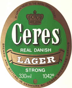 Drink Label: Ceres Real Danish Lager Strong (Ceres Breweries ...