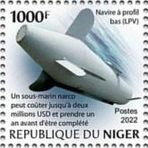 Stamp: Low Profile Vessel (LPV) (Niger(Narco Submarines (2022)) Yt:NE 6958