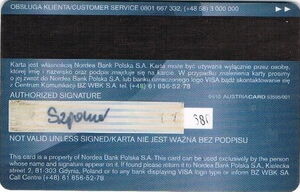 Bank Card: Nordea (Nordea Bank Polska S.A., PolandCol:PL-VI-0173.02
