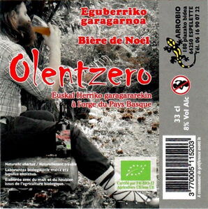 Drink Label: Olentzero (Brasserie Arrobio, FranceCol:FR-BEER-001278