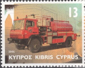 Stamp: Fire engines - Water carrier (Cyprus(Fire Engines) Mi:CY 1080,Sn ...