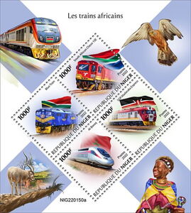 Stamp: African Trains (Niger(African Trains (2022)) Yt:NE 6972-6975