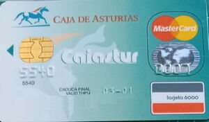 Tarjeta de Banco: Cajastur (Caja de Asturias, EspañaCol:ES-T6-0039