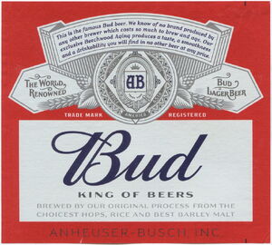 Drink Label: Bud (SUN InBev, RussiaCol:RU-BEER-008431