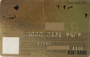 Bank Card: RSK Bank Visa Gold (RSK Bank, RussiaCol:RU-VI-2662