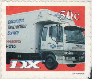 Stamp: Document Destruction Truck (New Zealand: Private Post Offices(DX ...