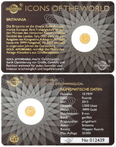 Coin: 10 Francs (Icons of the World - Britannia. UK) (Rwanda(2015~Today ...