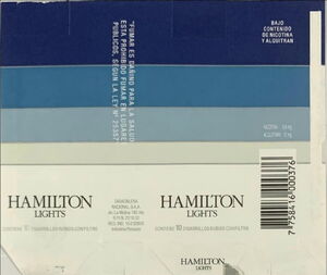 Cigarette Pack: Hamilton Lights (PeruCol:PE-CT-0068