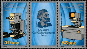 Stamp: Microscope, Ernst Abbe, Measuring Instrument (Germany ...