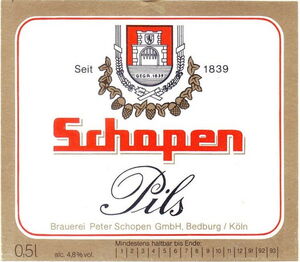 Drink Label: Schopen Pils (Brauerei Peter Schopen, Germany, Federal ...