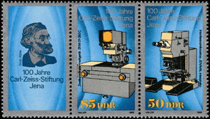 Stamp: Ernst Abbe, Measuring Instrument, Microscope (Germany ...