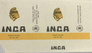 Paquete de Cigarrillos: Inca (PerúCol:PE-CT-0071