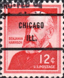 Stamp: Benjamin Harrison (1833-1901), 23rd President of the U.S.A ...