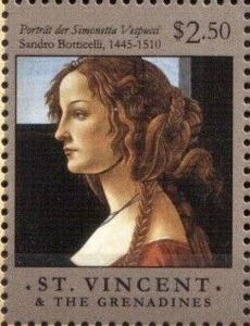 Марка: Portrait of Simonetta Vespucci, by Sandro Botticelli (Сент ...