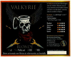 Drink Label: Valkyrie (Microbrasserie Barbe Rouge, FranceCol:FR-BEER-002014