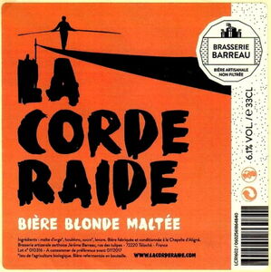 Drink Label: La Corde Raide Blonde Maltée (Brasserie Barreau, FranceCol ...