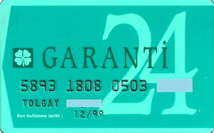 Bank Card: Garantİ 24 (Garanti Bankası, Türkiye (Turkey)Col:TR-GM-0099