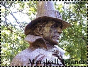 Stamp: Pilgrim (Marshall Islands(Arrival of Pilgrims to North America ...