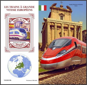Stamp: Renfe Class 103 - Spain (Central African Republic(High Speed ...
