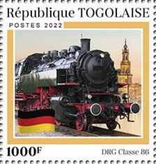Stamp: DRG Class 86 (Togo(Steam Trains (2022)) Col:TG 2022.12.05-060c