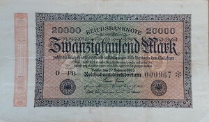 Banknote: 20,000 Mark (Germany(1923 2nd Issue - Reichsbanknote ...
