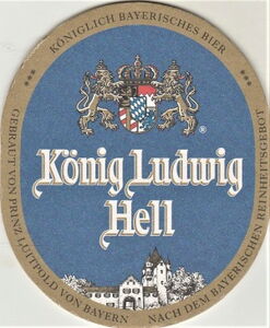 Bierdeckel: König Ludwig Hell (König Ludwig GmbH, Schlossbrauerei ...