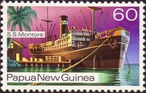 Stamp: S.S. Montoro (Papua New Guinea(Ships of the 1930s) Mi:PG 301,Sn ...