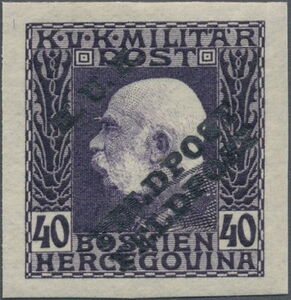 Stamp: Overprint on Bosnia Military stamp (Austria-Hungary, Military ...