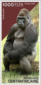 Stamp: Gorilla gorilla (Central African Republic(Gorillas (2022)) Yt:CF ...