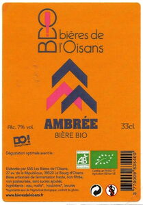 Drink Label: Ambrée Bière Bio (Brasserie Bières de l'Oisans, FranceCol:FR-BEER-002630