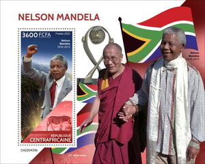 Stamp: Nelson Mandela 1918–2013 (Central African Republic(Nelson ...