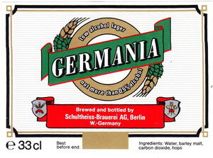 Drink Label: Germania (Schultheiss Brauerei A.G., Berlin, Germany ...