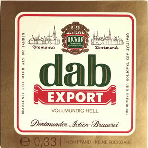 Drink Label: Dab Export (Dortmunder Actien Brauerei, Germany, Federal ...